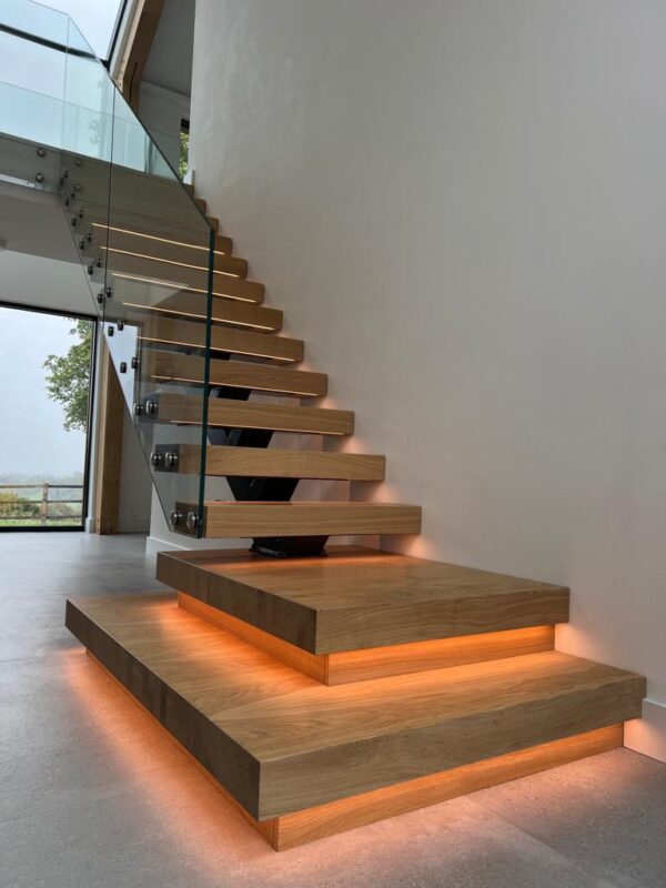 Illuminate Your Home: Floating Staircases with LED Lighting